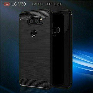 LG G6 Black Carbon Fiber Heavy Duty Case Cover