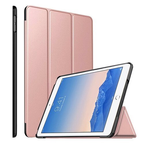 Apple iPad Air 2 Folio Smart Leather Stand Case Rose Gold