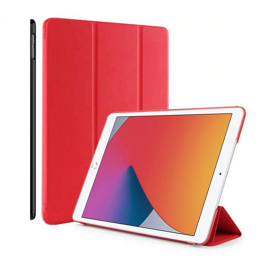 Apple iPad 8th Gen 10.2 Folio Smart Leather Stand Case Red