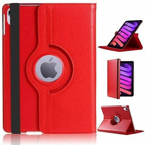 Apple iPad Mini 5 Leather Case 360 Degree Cover (Red)