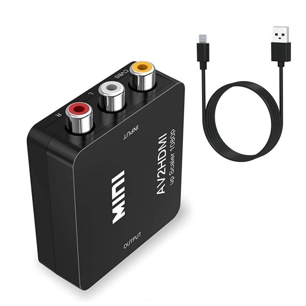 Black RCA To HDMI Mini AV2HDMI Adapter