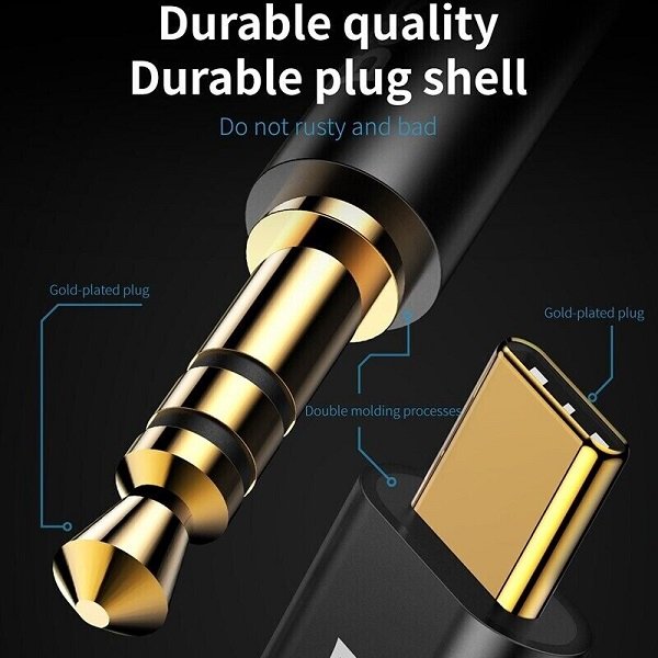 Black Type C to AUX Cable