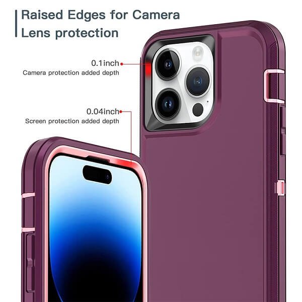 Apple iPhone 14 Pro Purple Defender Case Cover for Sale