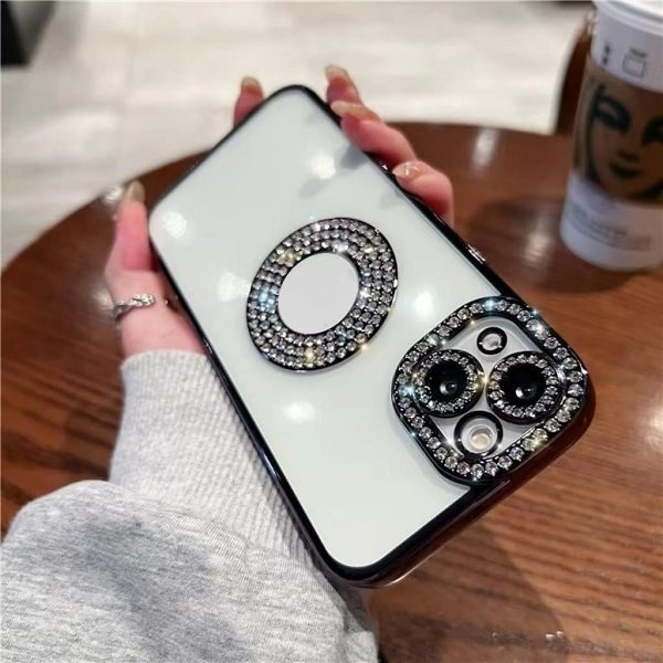 Silver Diamond Rhinestone MagSafe Case for iPhone 15 Pro
